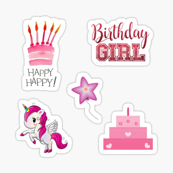 "Happy Birthday Girl sticker pack" Sticker for Sale by Got2Share ...