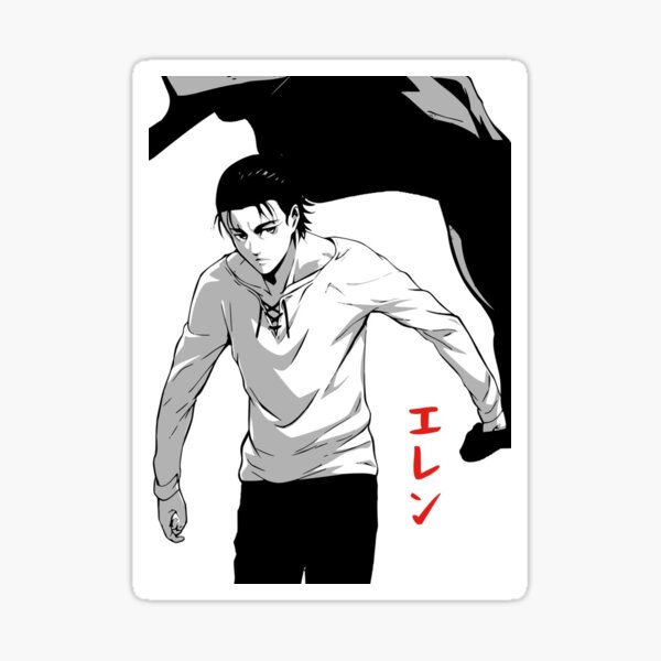 "eren yeager / aot " Sticker for Sale by mooderly | Redbubble