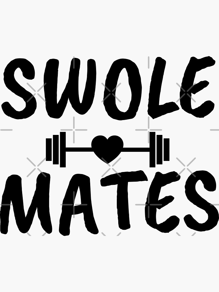 "Swole mates - gym couple " Sticker for Sale by Toxic-vibes | Redbubble