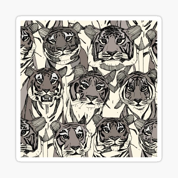 "just tigers mono" Sticker by scrummy | Redbubble