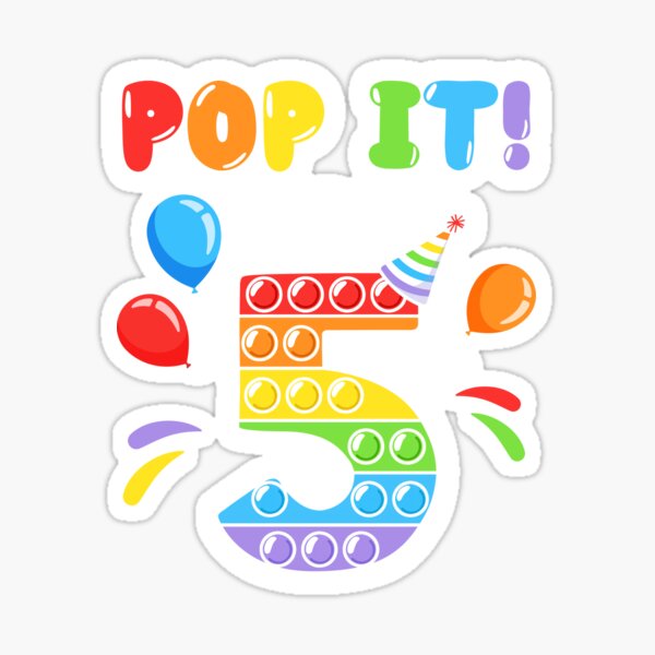 Sticker « Pop It I'm 5th Kids Âge préscolaire Anniversaire Pop It ...