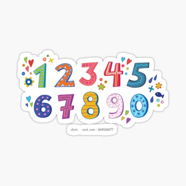 "number for children" Sticker for Sale by chainmagic | Redbubble