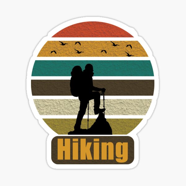 "Retro Hiking design" Sticker by kalit-designs | Redbubble