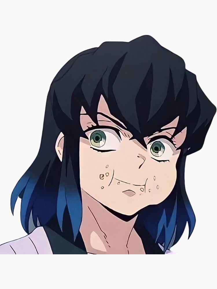 "Demon Slayer Inosuke Eating Sticker" Sticker by ashtherielle | Redbubble