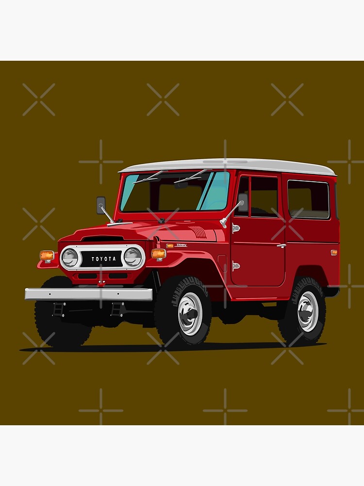 "Artwork 1970 Toyota FJ40 Landcruiser 4x4 Offroad red" Art Print for ...