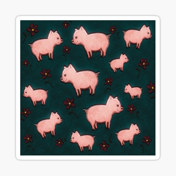 "Happy pig" Sticker by LiliSakura | Redbubble