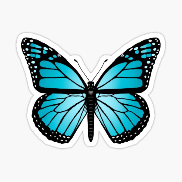 "Blue Monarch Butterfly" Sticker for Sale by Fuchsiafeeling | Redbubble