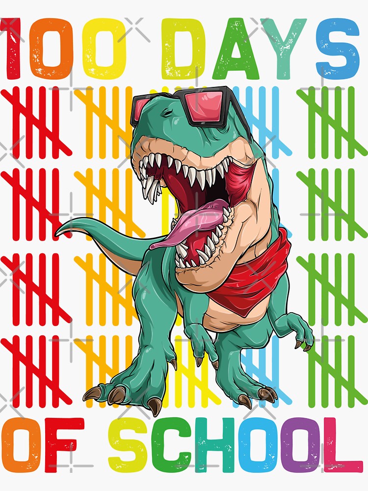 "100 Days Of School Dinosaur T-rex 100th Day Of School Smarter Kids ...