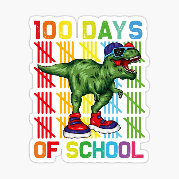 "100 Days Of School Dinosaur Trex 100th Day Of School Smarter" Sticker ...