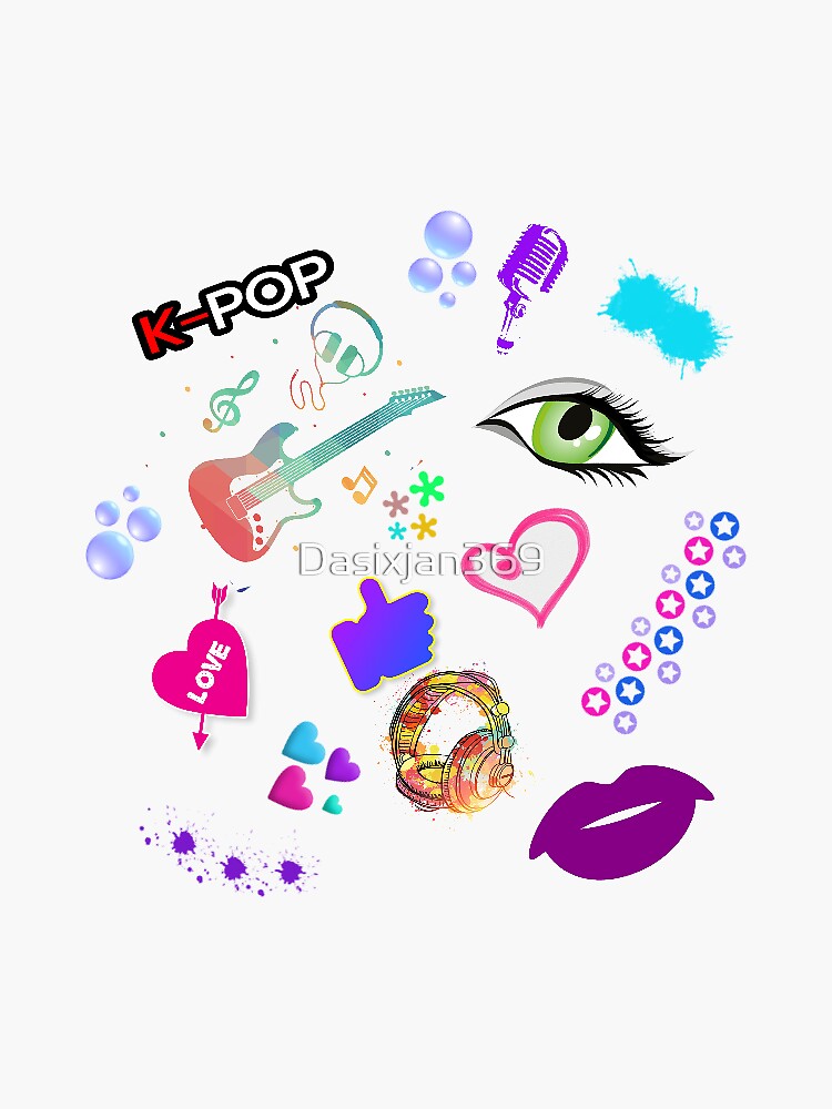 "K-pop, love" Sticker for Sale by Dasixjan369 | Redbubble