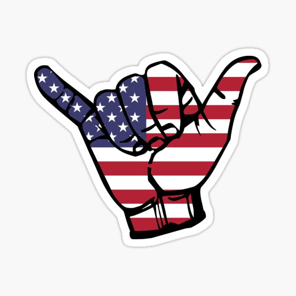 "Hang Loose - Brazilian Jiu-Jitsu Shaka Hand - USA American flag - BJJ ...