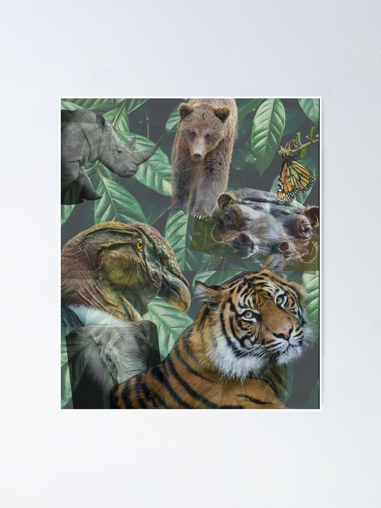 " Digital Photo Collage Endangered Species Design" Poster for Sale by ...
