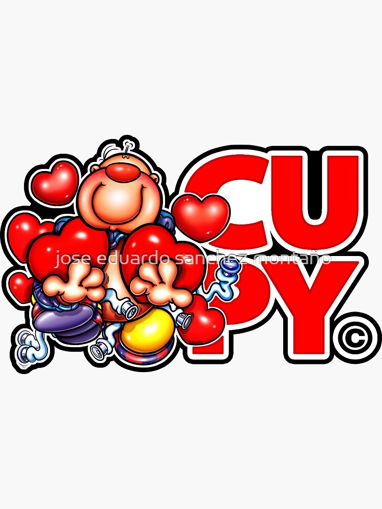 "CUPY comes with many hearts full of love" Sticker for Sale by ...