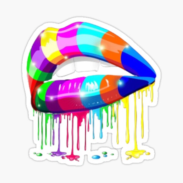 "Rainbow Lips - Rainbow Colors" Sticker for Sale by Leisure-Shop ...