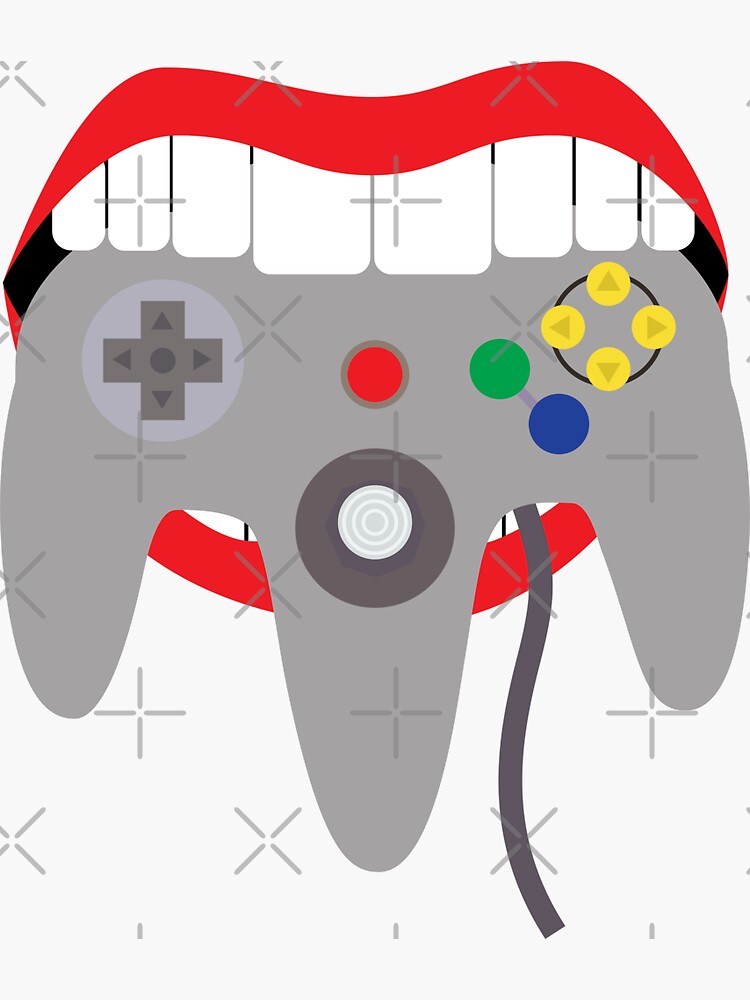 "Biting Video Game Controller" Sticker by BethanyZalman | Redbubble