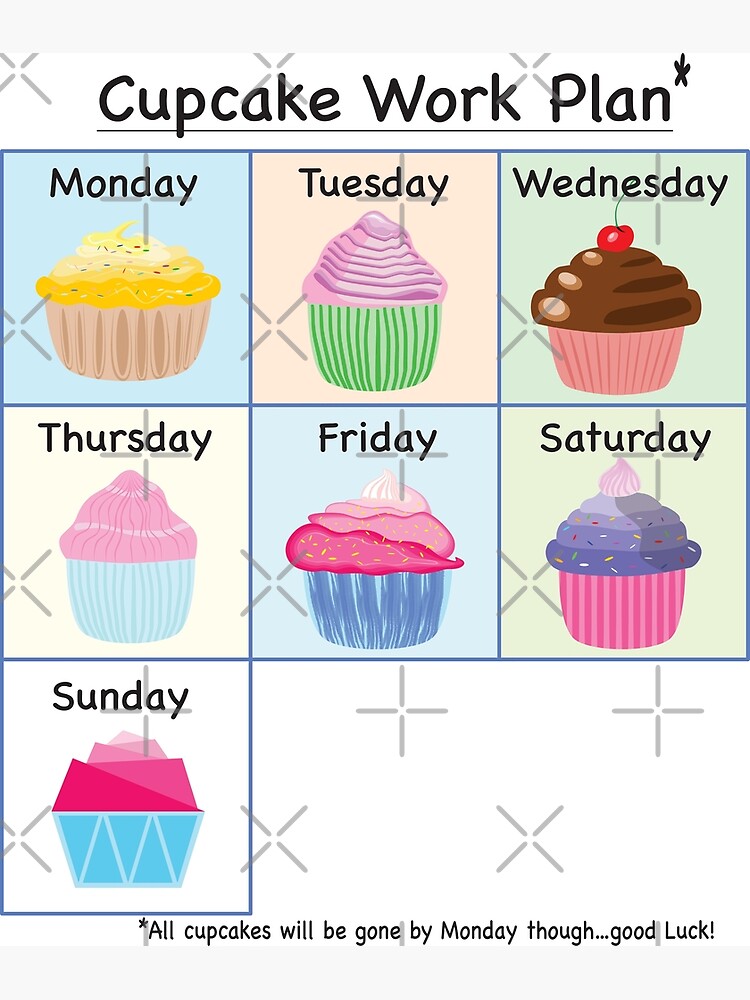 "Cupcake Work Plan - Work plan - box design" Poster by FuriusArt ...
