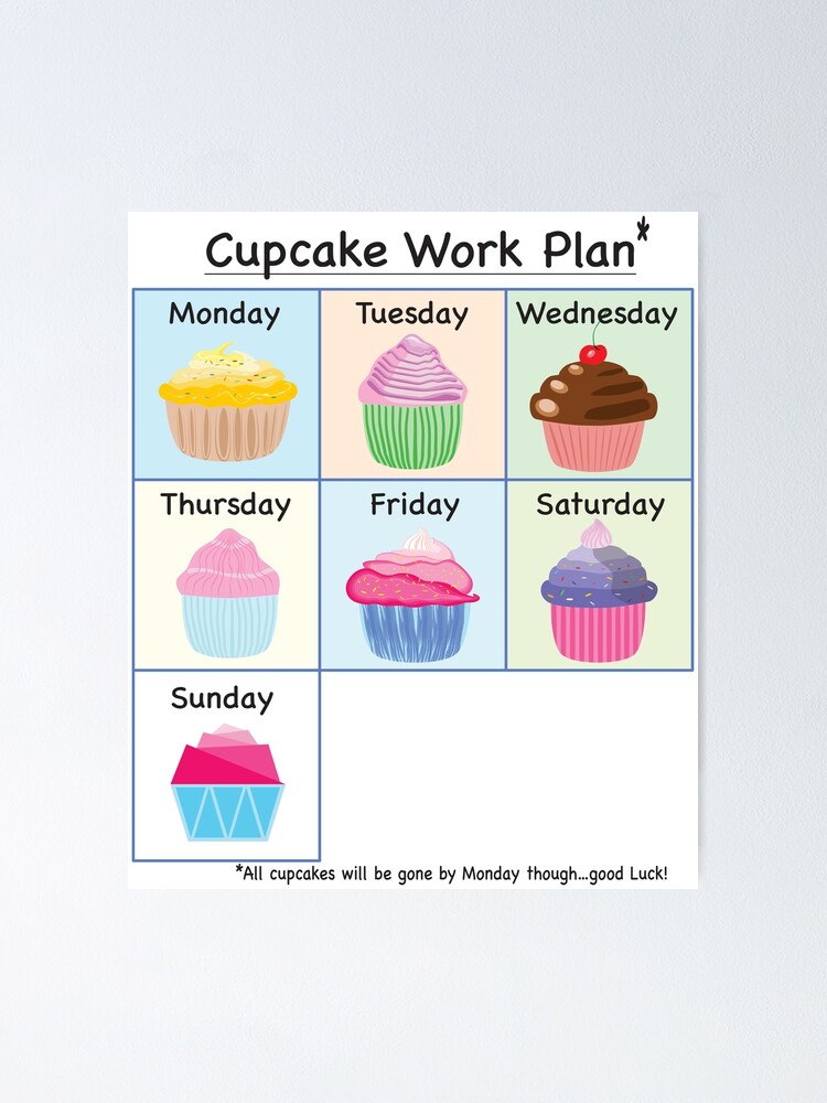 "Cupcake Work Plan - Work plan - box design" Poster by FuriusArt ...