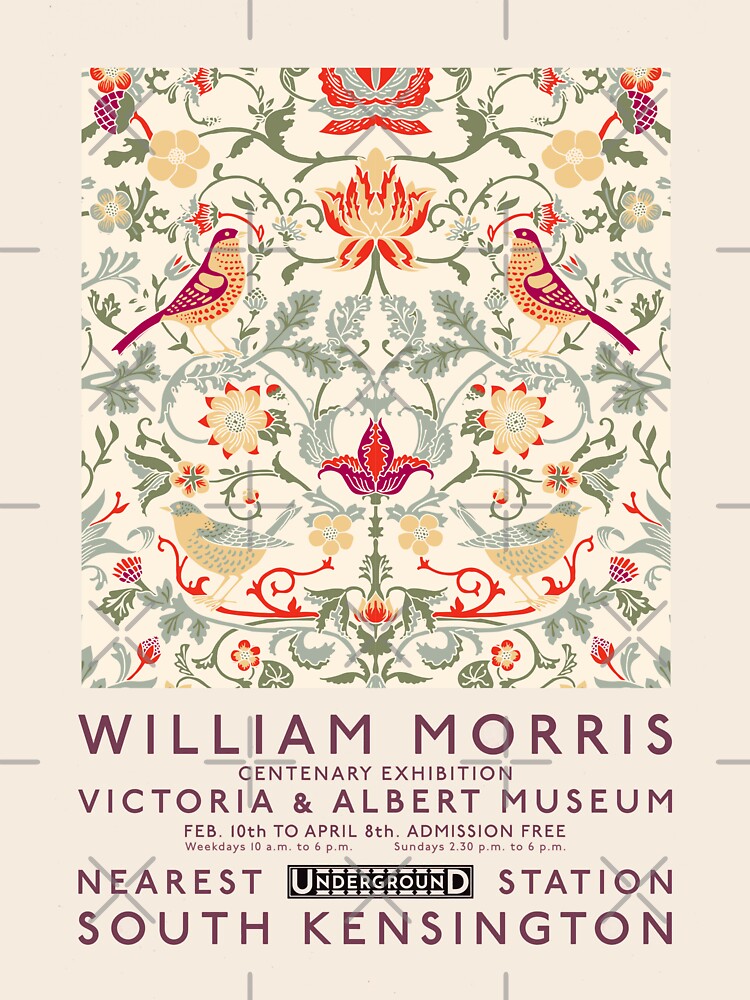 "William Morris exhibition" Sticker for Sale by TheColorFlow | Redbubble