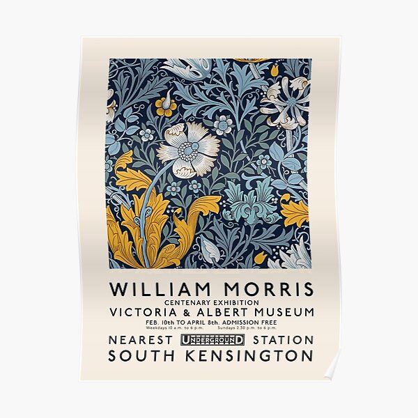 "William Morris blue pattern" Poster for Sale by TheColorFlow | Redbubble