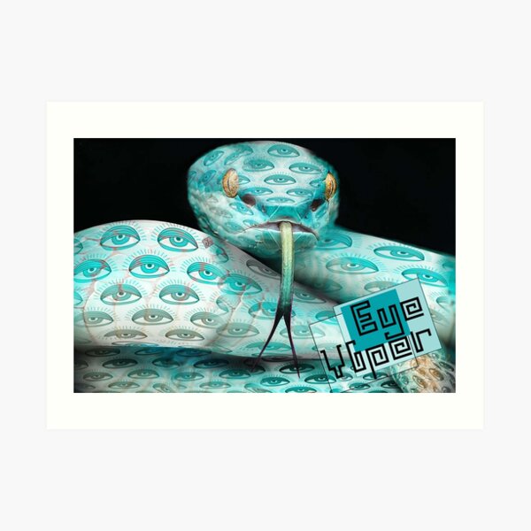 "The Eye Viper - Eyes Pattern Blue Snake (by ACCI)" Art Print for Sale ...