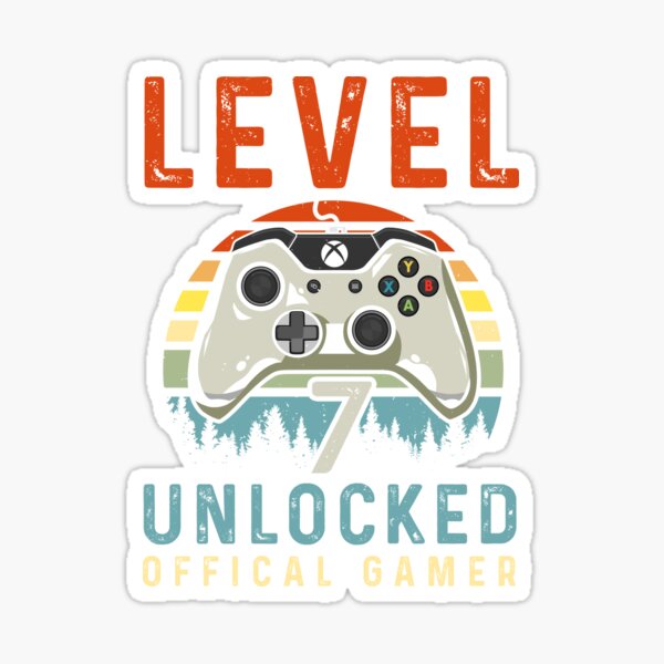 "Level 7 Unlocked Official Teenager 7th Birthday" Sticker by BRVART ...
