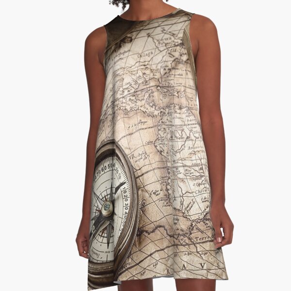 "Lost Treasure Map" A-Line Dress for Sale by The-Lerach | Redbubble