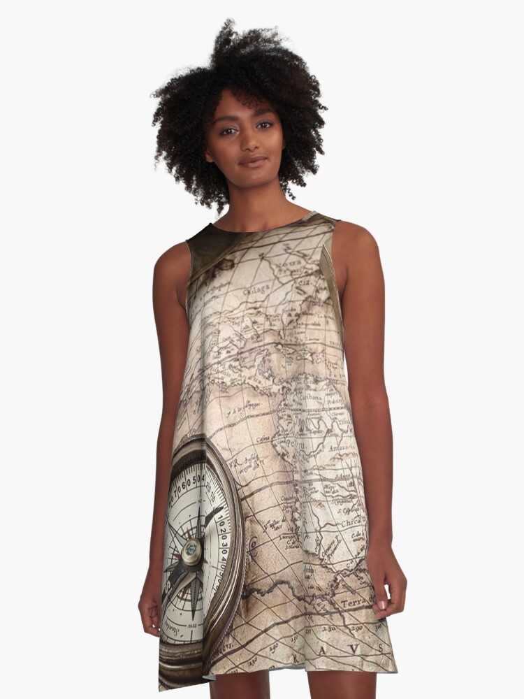 "Lost Treasure Map" A-Line Dress for Sale by The-Lerach | Redbubble