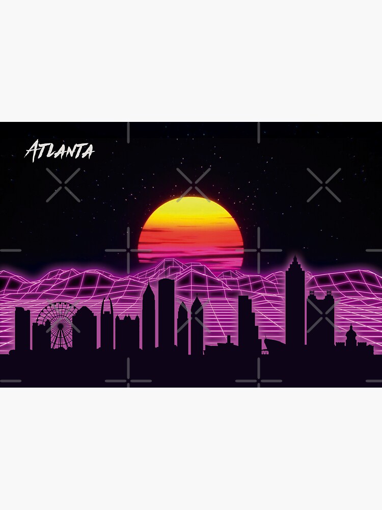 "Atlanta Skyline Neon Nights" Sticker for Sale by danielfgf | Redbubble