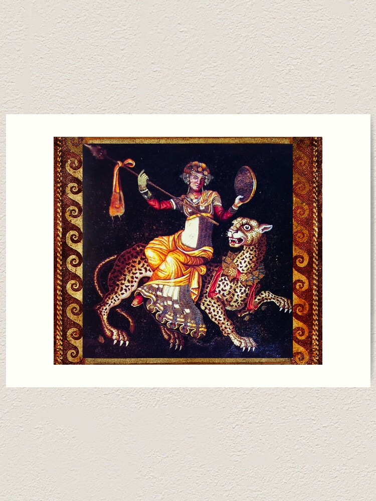 "DIONYSOS WITH A SPEAR RIDING A LEOPARD Antique Greek Mosaics" Art ...
