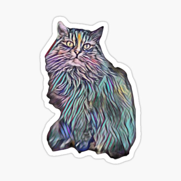 "Сolorful cat, smiling cat. " Sticker by Oksanka21 | Redbubble
