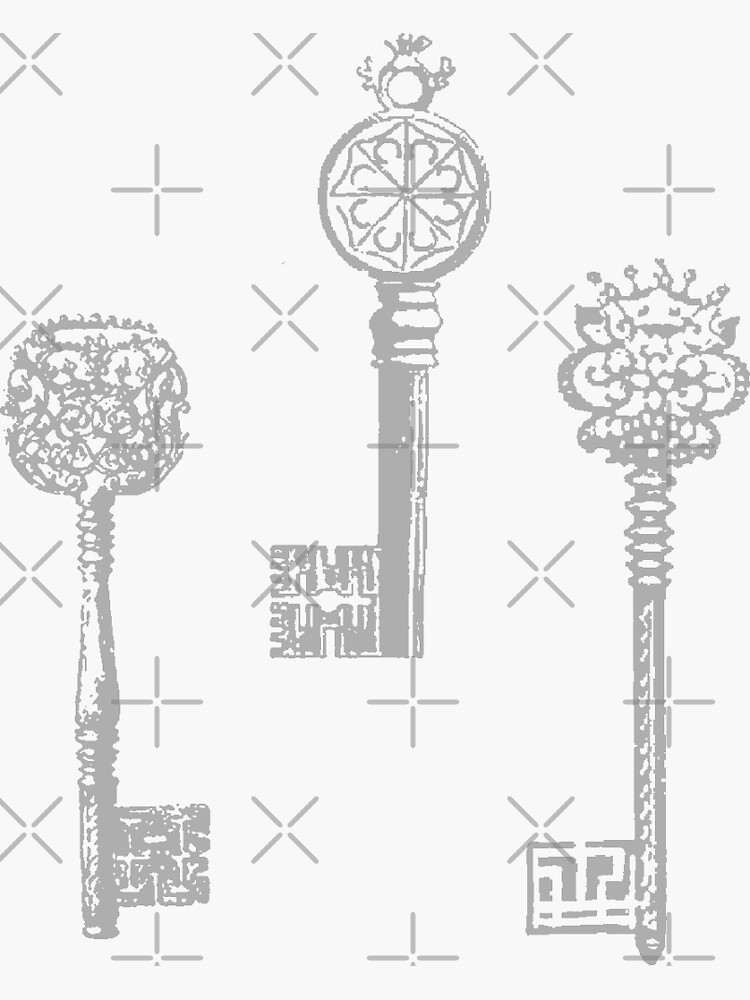 "Old Antique Rustic Keys Sticker" Sticker by drawn2themusic | Redbubble
