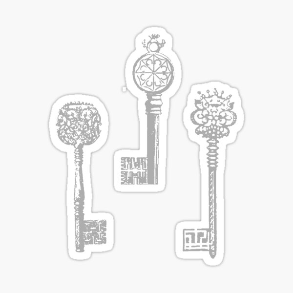 "Old Antique Rustic Keys Sticker" Sticker by drawn2themusic | Redbubble