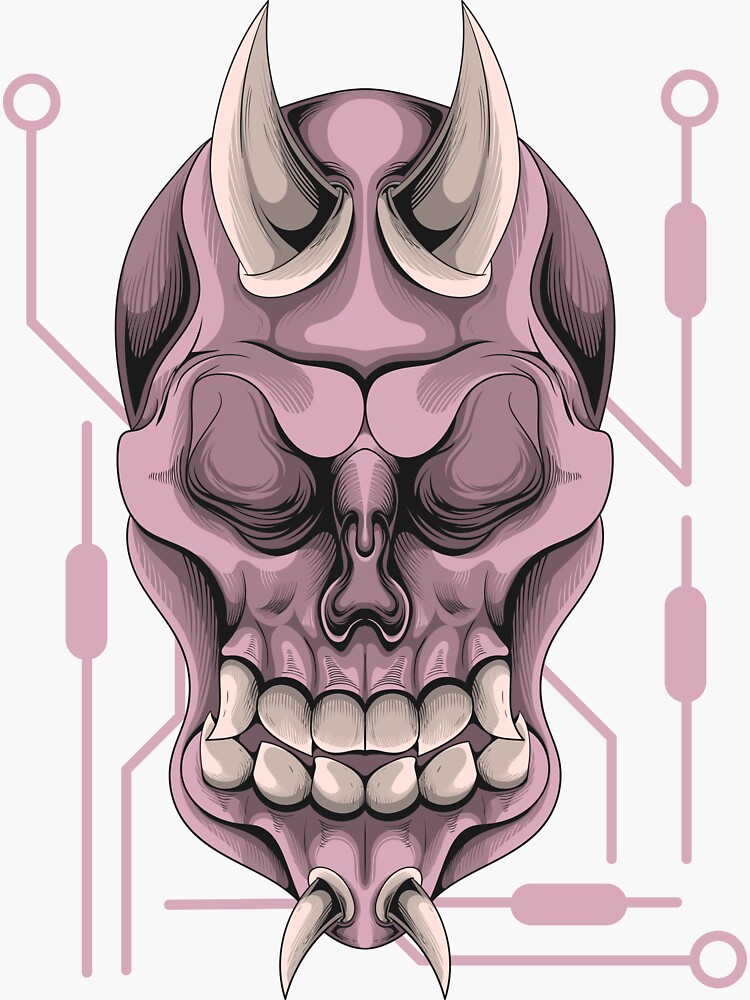 "Purple skull head illustration" Sticker for Sale by satriyanto | Redbubble