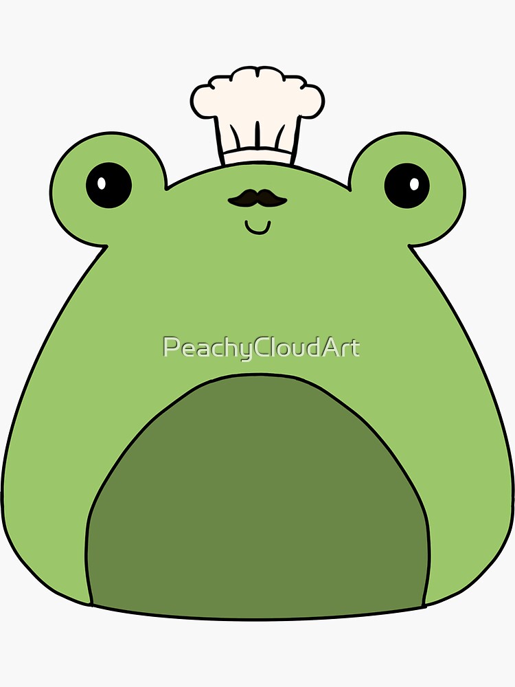 "Cute Chef Frog with mustache and hat" Sticker for Sale by ...
