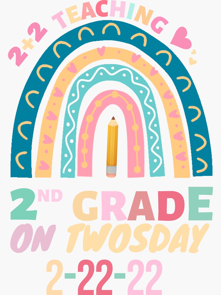"Teaching 2nd Grade On Twosday 2-22-22 t-shirt, Happy Twosday, 2nd ...