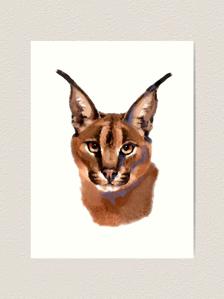 "Zabloing Big Floppa Meme Watercolor" Art Print by Animalista | Redbubble