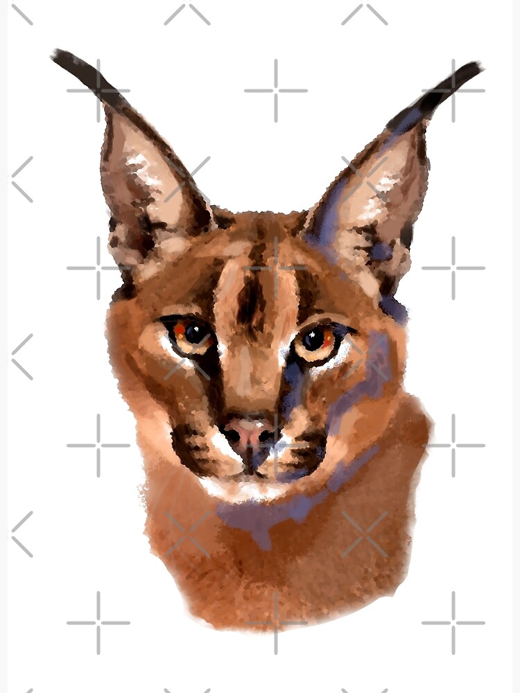 "Zabloing Big Floppa Meme Watercolor" Art Print by Animalista | Redbubble