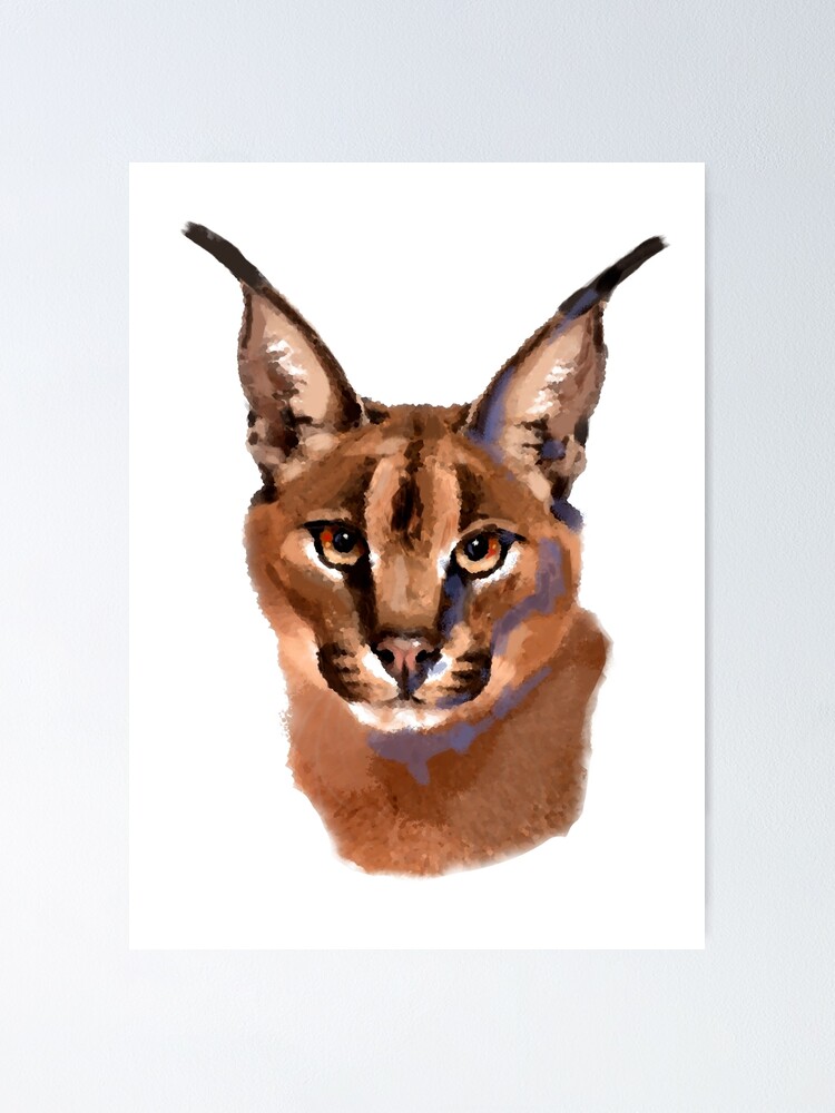 "Zabloing Big Floppa Meme Watercolor" Poster for Sale by Animalista ...