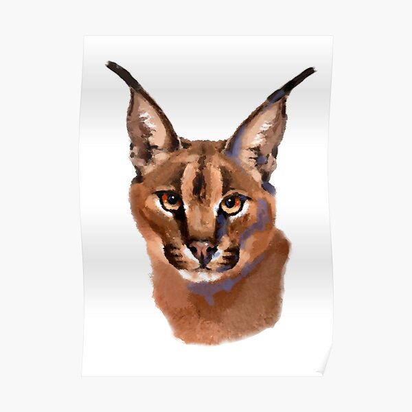 "Zabloing Big Floppa Meme Watercolor" Poster for Sale by Animalista ...