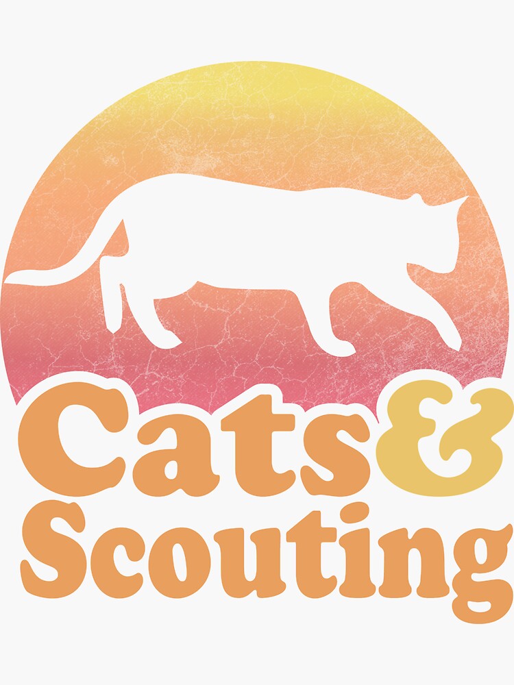 "Funny Vintage Cats and Scouting" Sticker for Sale by elgatoalex ...