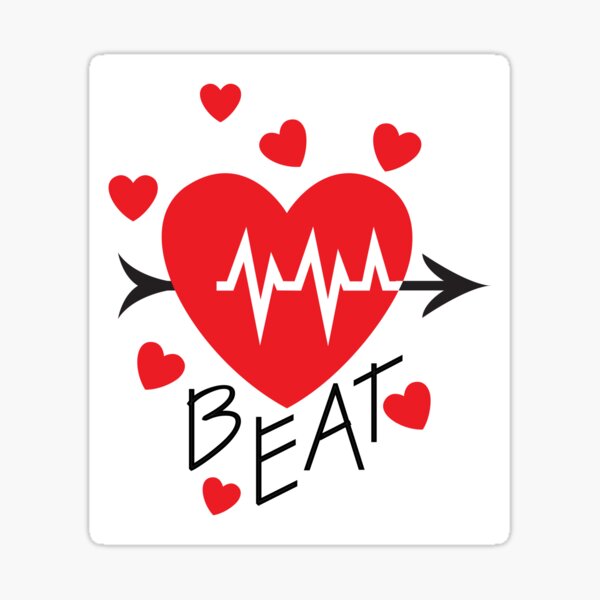 "Heart beat" Sticker by Concept-Hub | Redbubble