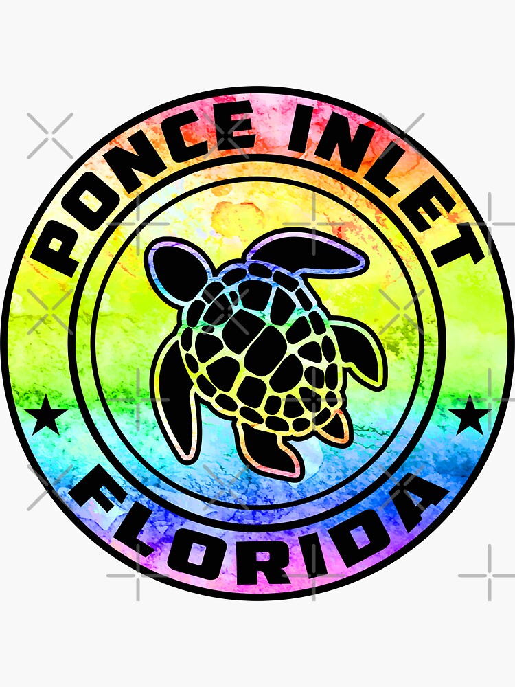 "Ponce Inlet Beach Florida Sea Turtle FL " Sticker by MyHandmadeSigns ...