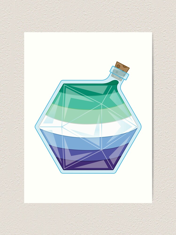 D20 Mlm Pride Flag Potion Bottle Art Print For Sale By Novotnydesigns