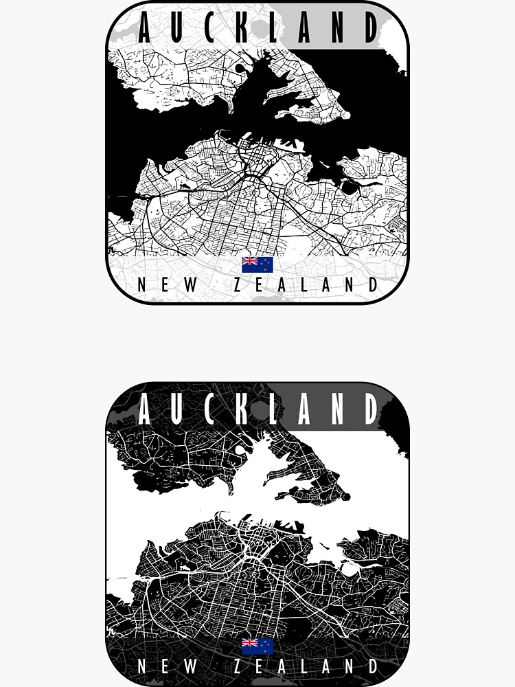"Auckland Map New Zealand Sticker Pack" Sticker for Sale by hatimelhag ...