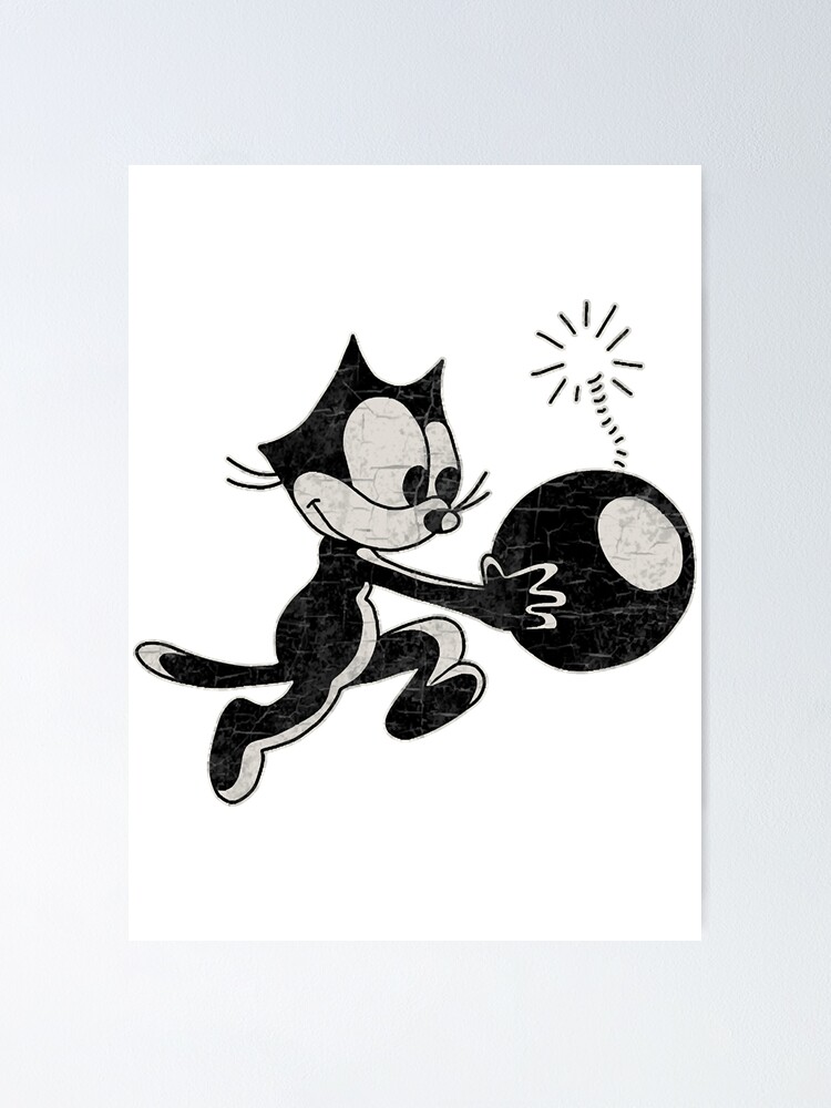 "Felix The Cat with Bomb " Poster for Sale by atiaskeonuye | Redbubble