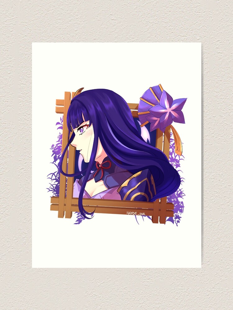 "Raiden Shogun badge " Art Print by atiaskeonuye | Redbubble