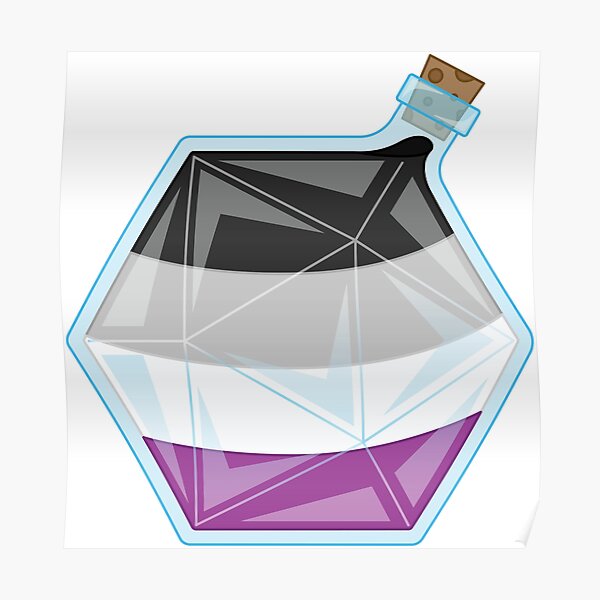 D20 Asexual Pride Flag Potion Bottle Poster For Sale By