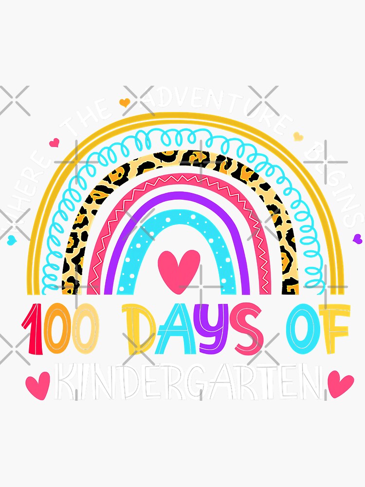 100 Days Of Kindergarten School Teacher Smarter Rainbow Sticker For