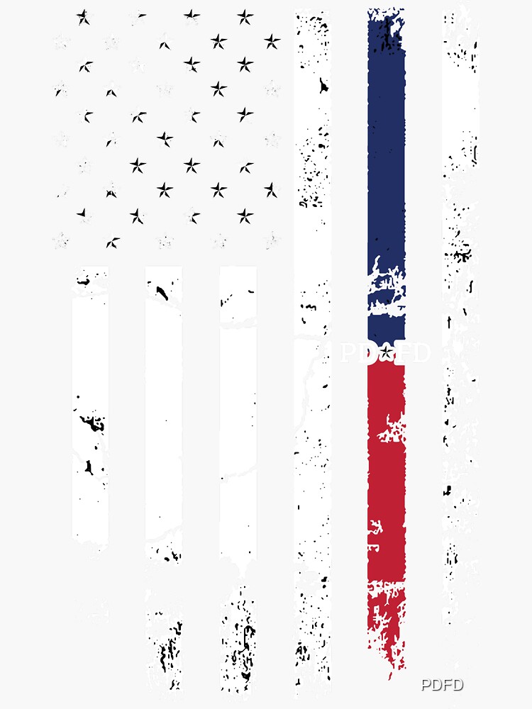 "Vertical Blue & Red Line Flag" Sticker by PDFD | Redbubble