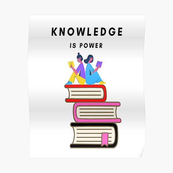 "Knowledge is Power Women Sitting on Top of Books Whilst Reading Books ...